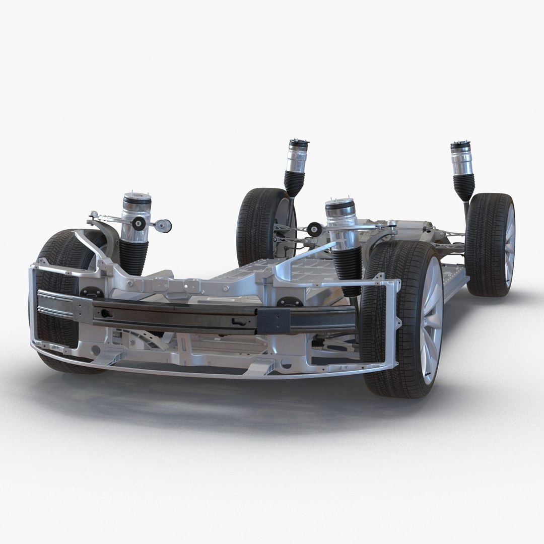 3d tesla s chassis modeled