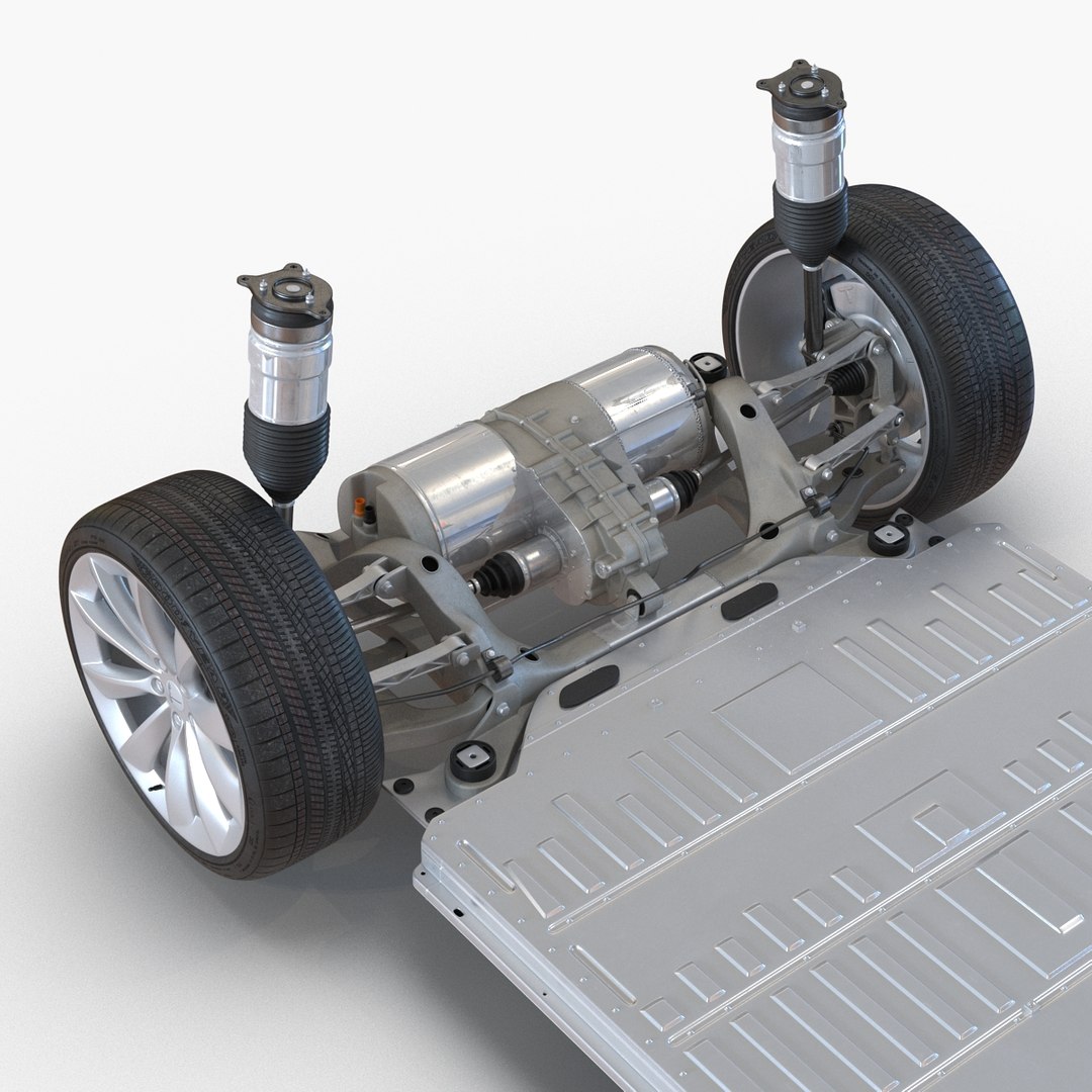 3d tesla s chassis modeled
