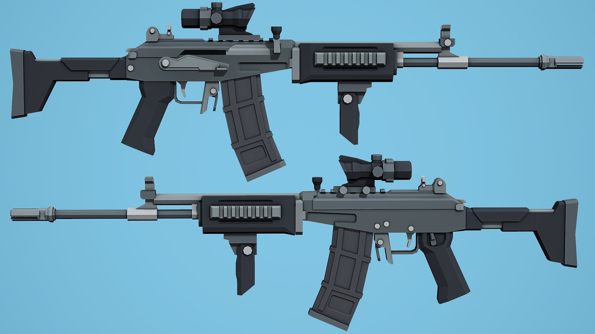 3D Galil Tactical - Low Poly Mobile Ready Model - TurboSquid 2041215