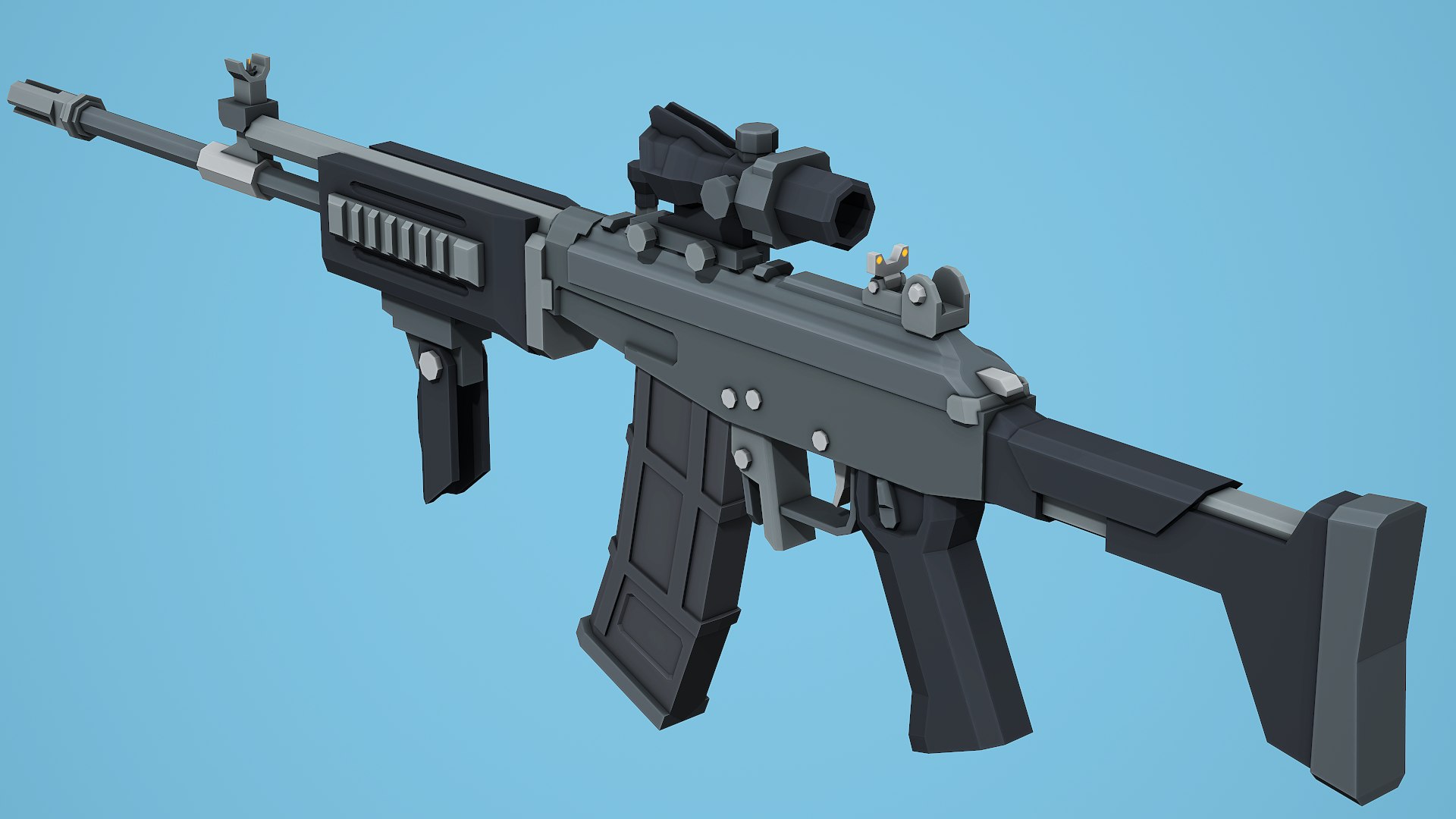 3D Galil Tactical - Low Poly Mobile Ready Model - TurboSquid 2041215