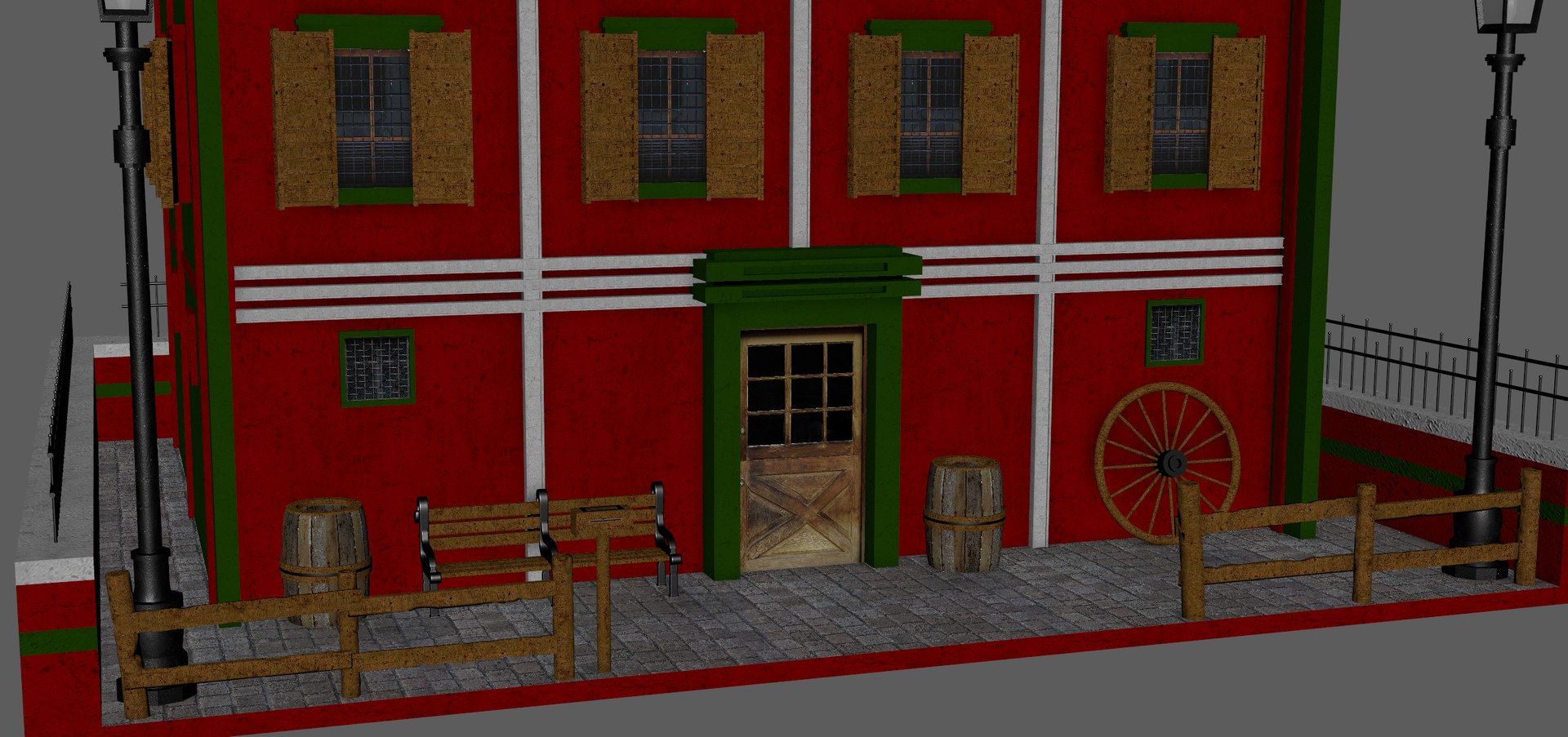 Red Building 3D Model - TurboSquid 1315979