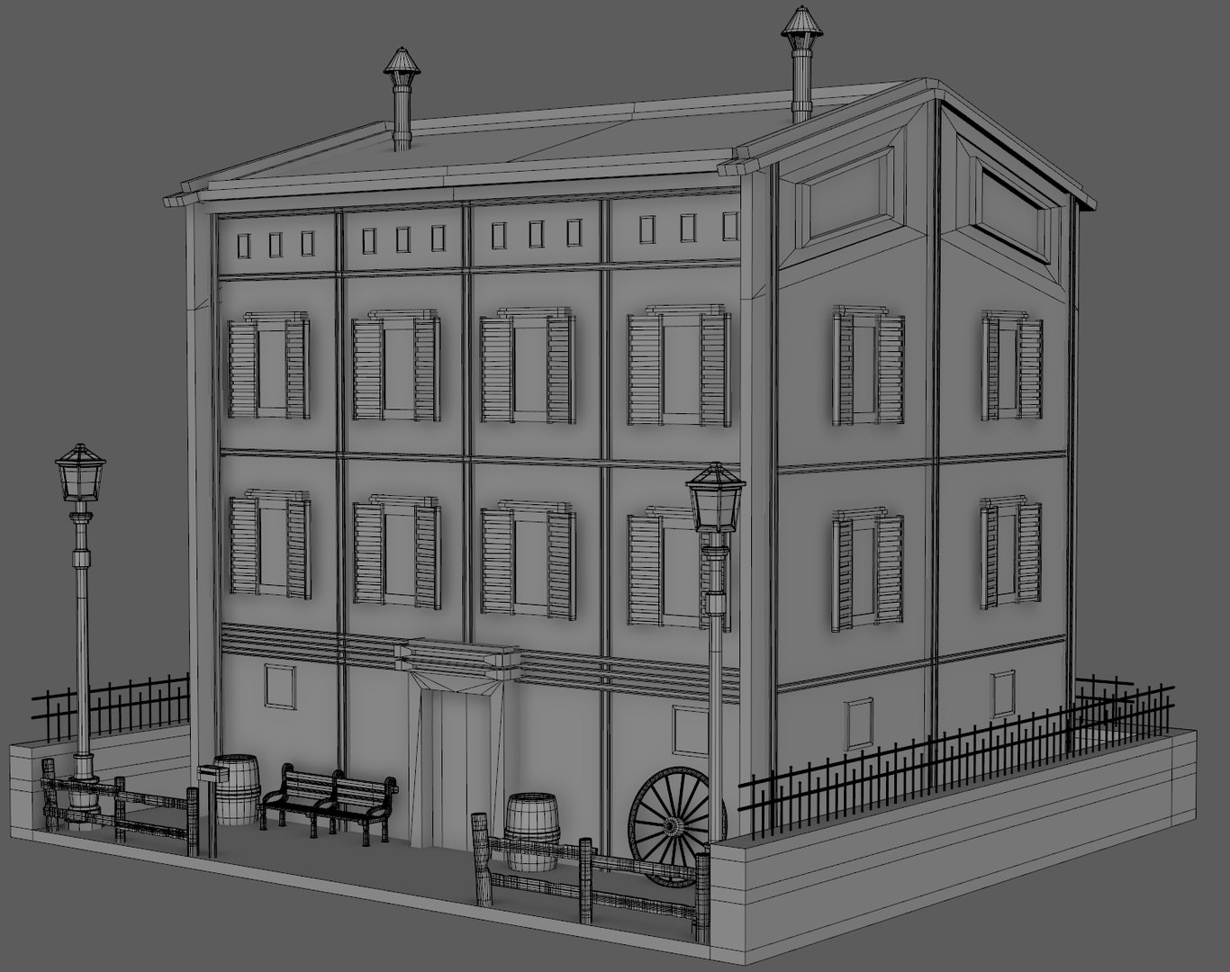 Red Building 3D Model - TurboSquid 1315979