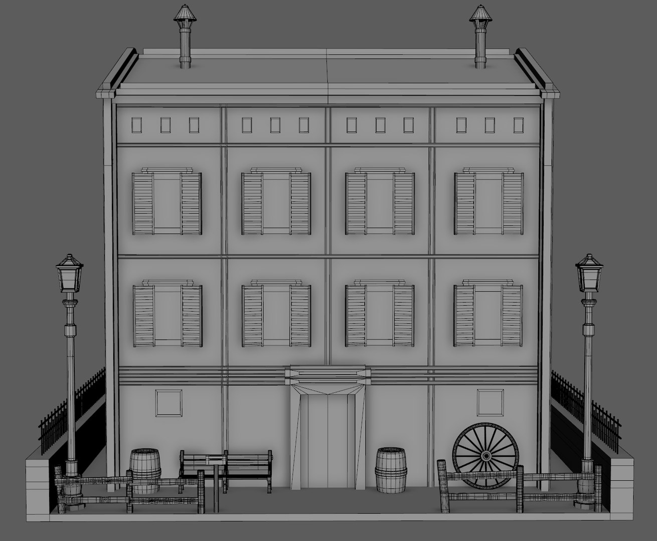 Red Building 3D Model - TurboSquid 1315979