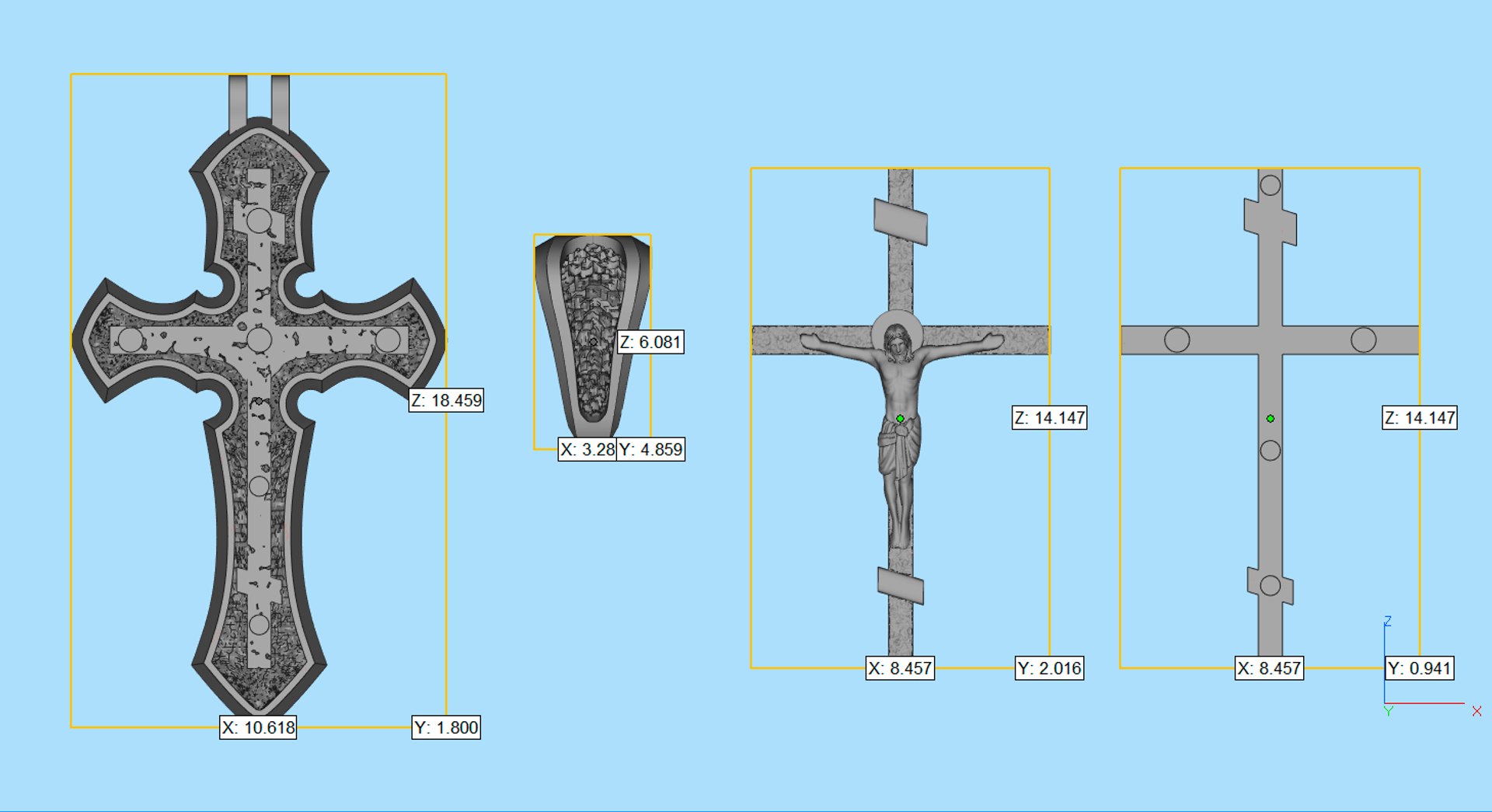 3D Women Holy Cross Pendant P3 3D Print Model - TurboSquid 1851041