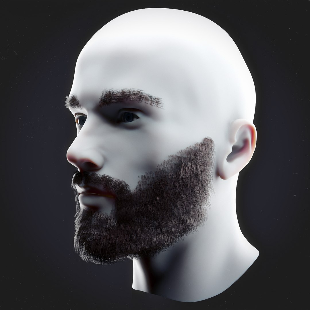 Beard Mustache Head Model - TurboSquid 1433272