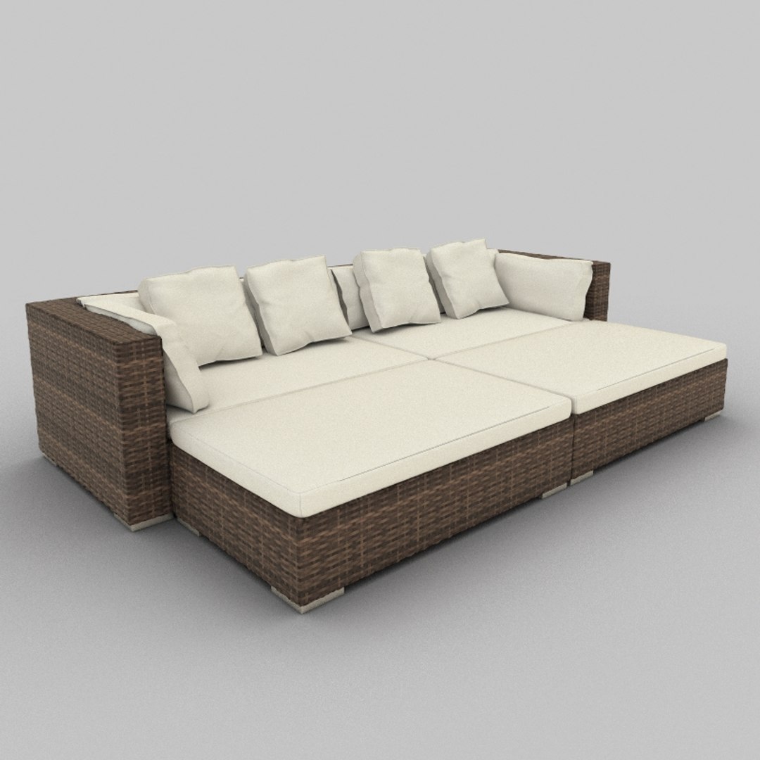 Rattan Seat Set 25 3d 3ds