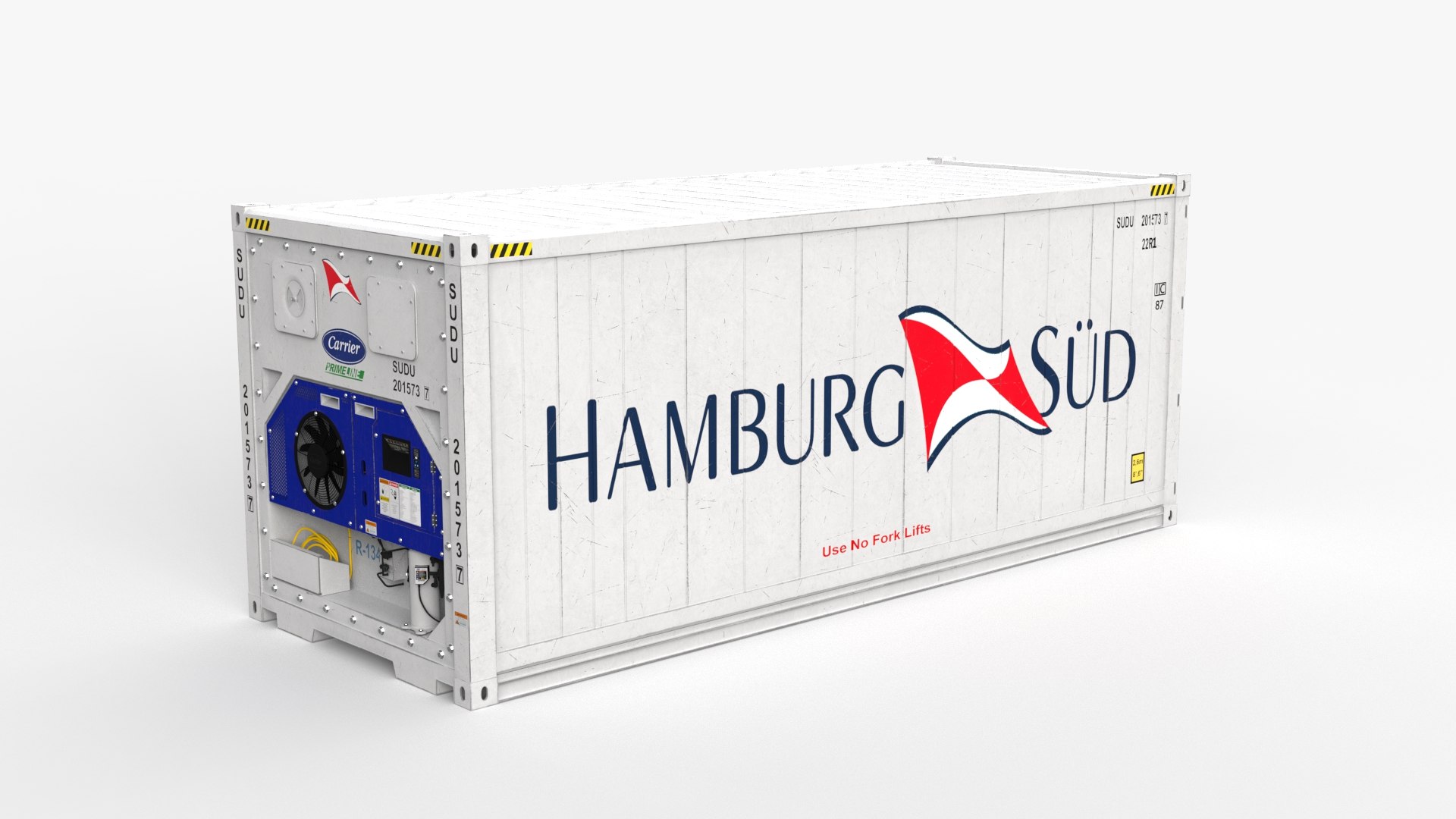 3D 20feet Hamburg Sud Shipping Container Reefer CARRIER - TurboSquid ...