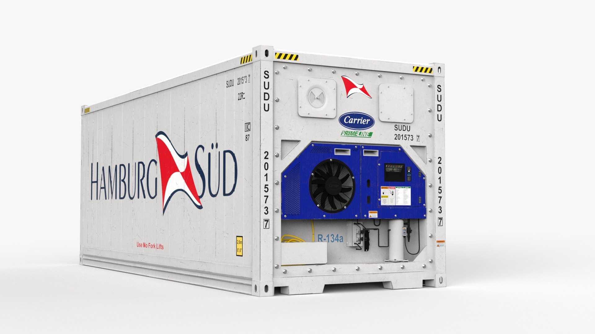 3D 20feet Hamburg Sud Shipping Container Reefer CARRIER - TurboSquid ...