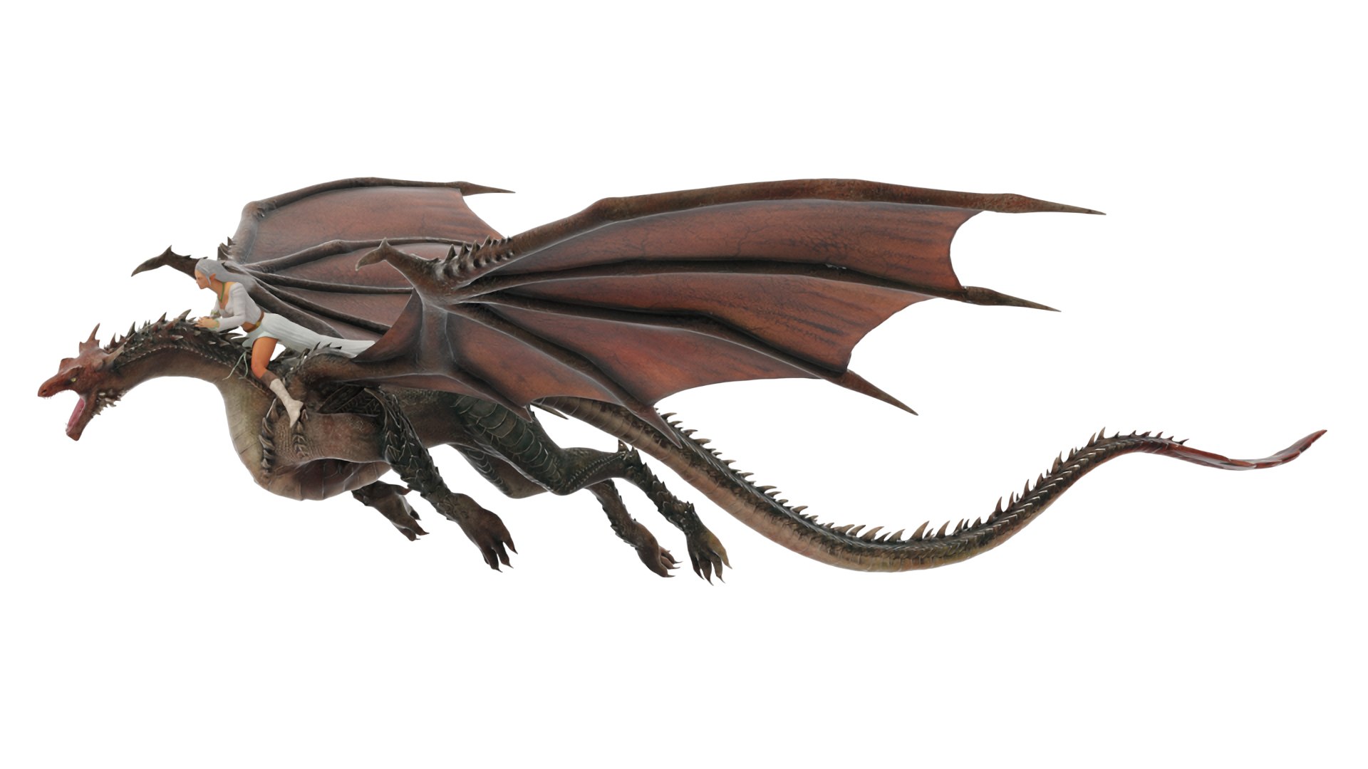 Fantasy Elf Princess Riding Dragon With Fur 3D Model - TurboSquid 2300093