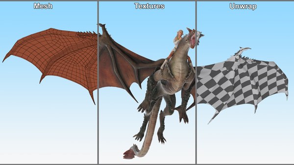 3D модель Фэнтези Эльфийская Принцесса Верхом на Драконе с Мехом ...