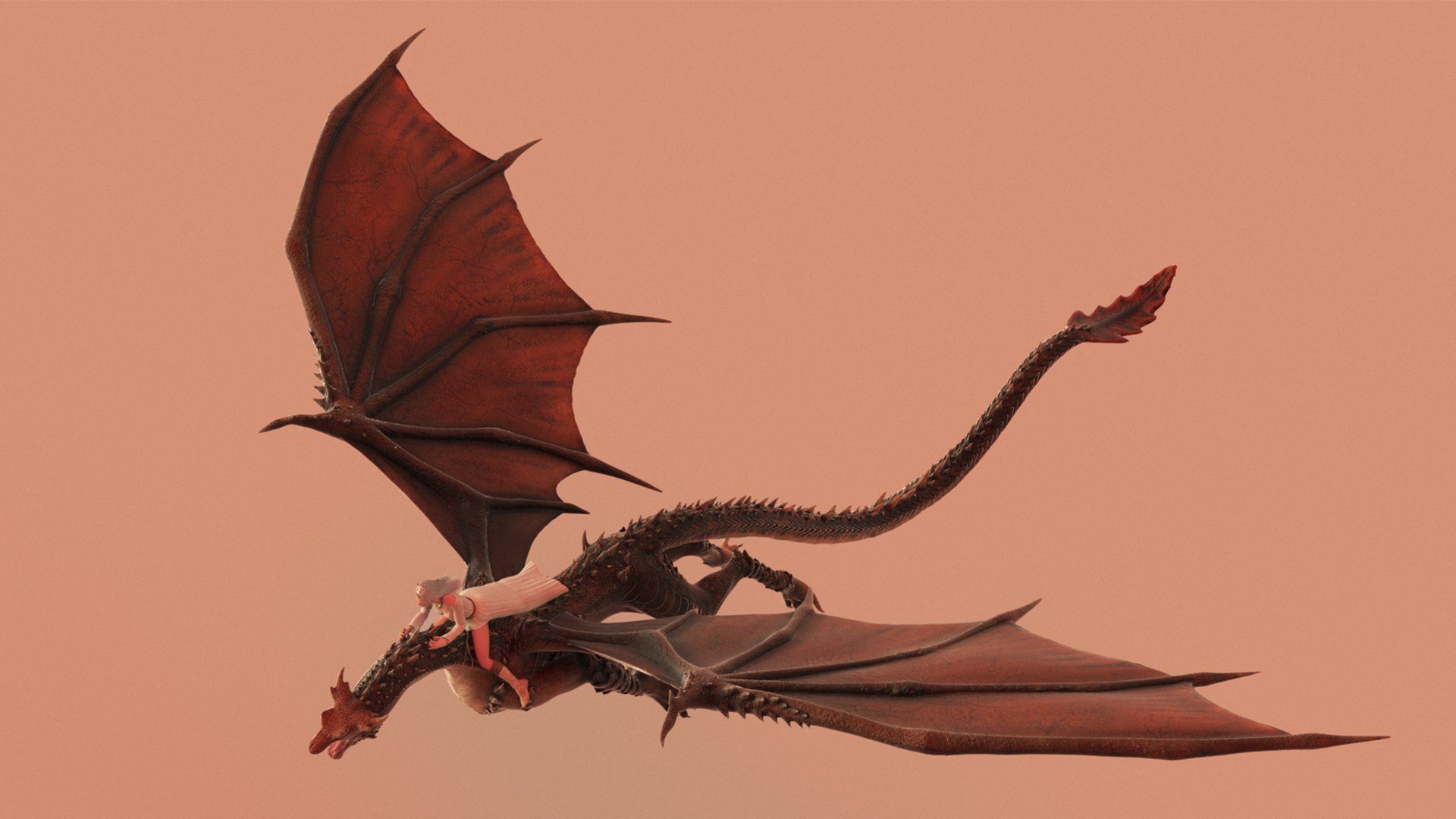 Fantasy Elf Princess Riding Dragon With Fur 3D Model - TurboSquid 2300093