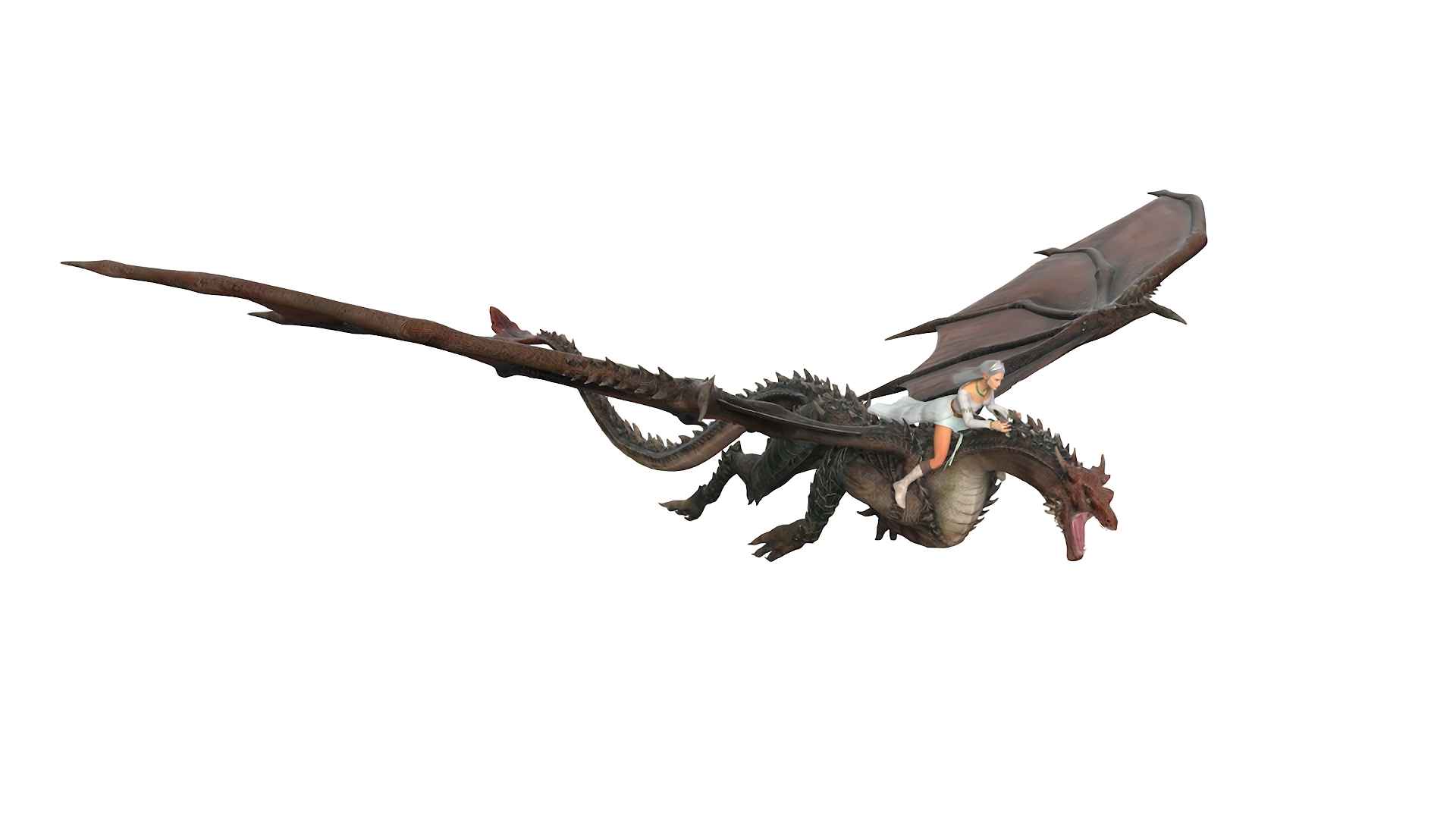 Fantasy Elf Princess Riding Dragon With Fur 3D Model - TurboSquid 2300093