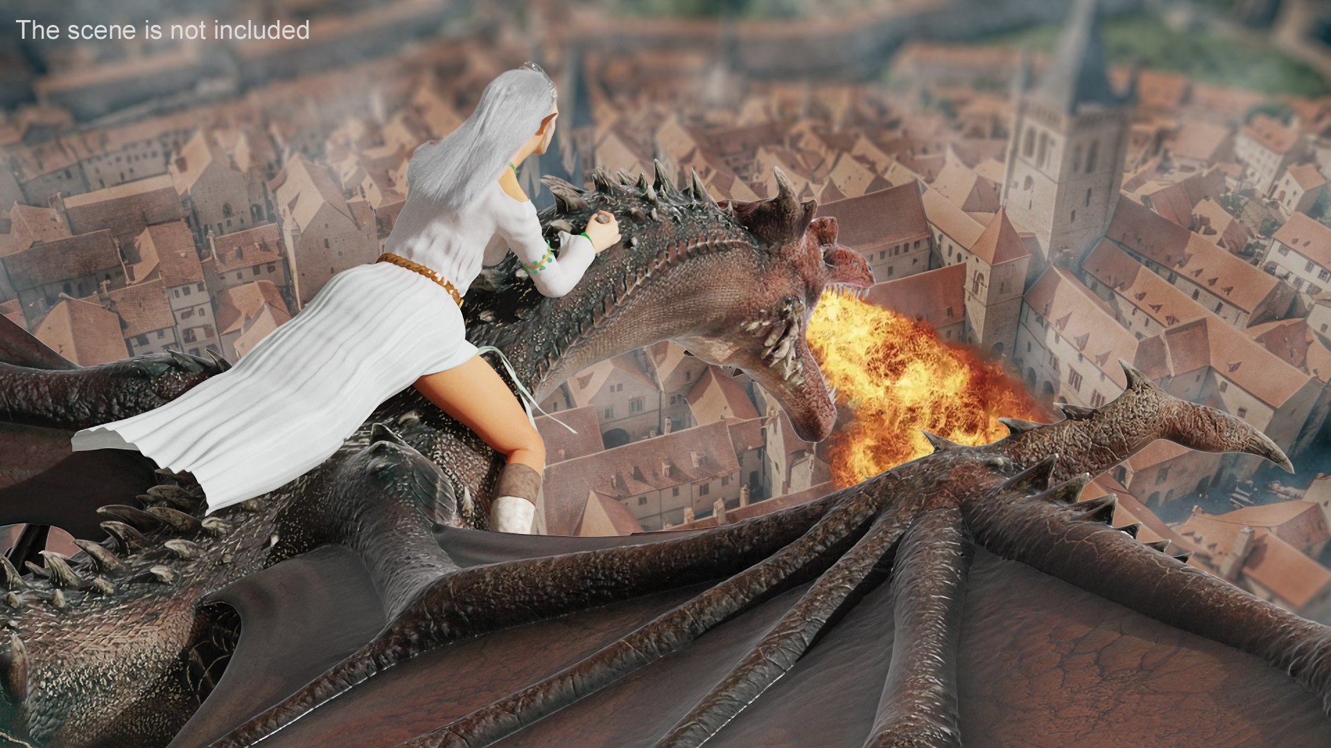 Fantasy Elf Princess Riding Dragon With Fur 3D Model - TurboSquid 2300093