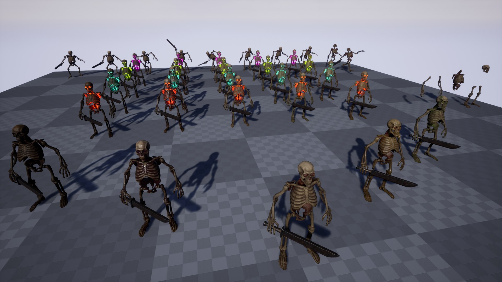 3D Humanoid Skeletons Undead Warriors - Game Ready - Collection ...