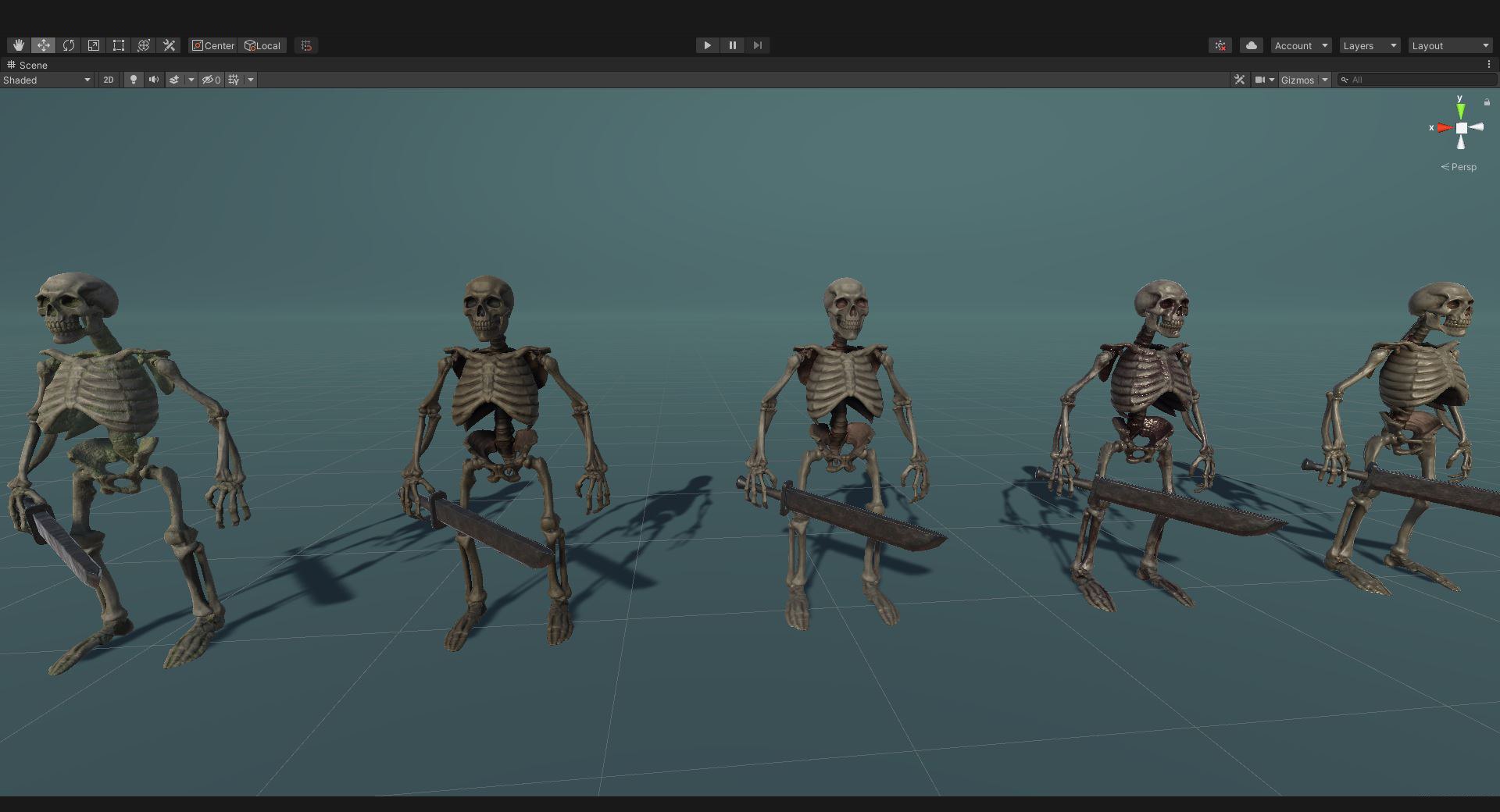 3D Humanoid Skeletons Undead Warriors - Game Ready - Collection ...