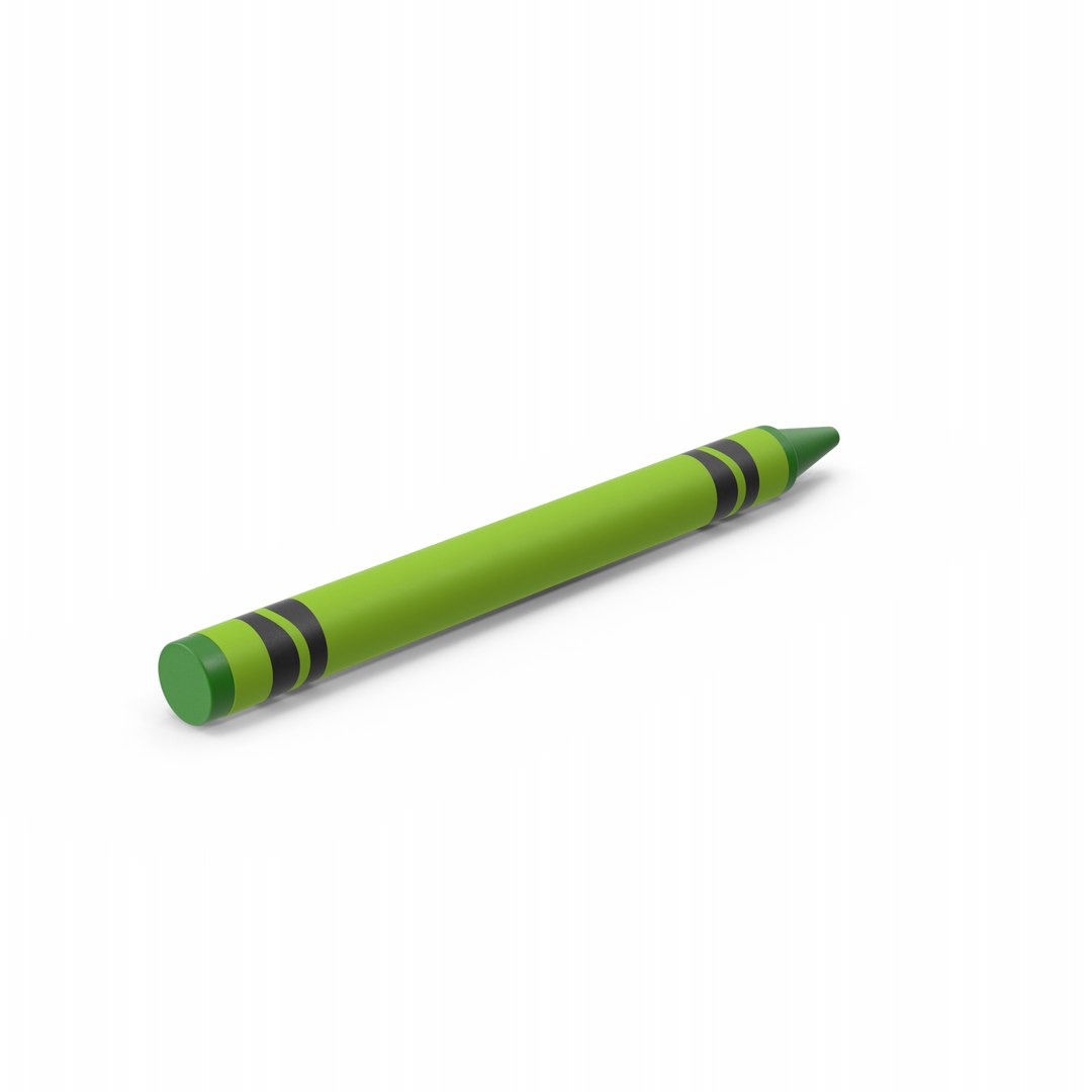 Green Crayon Model - TurboSquid 1851332