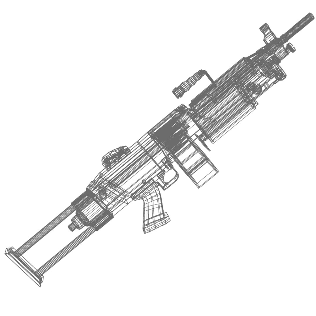 3d m249 saw rifle model