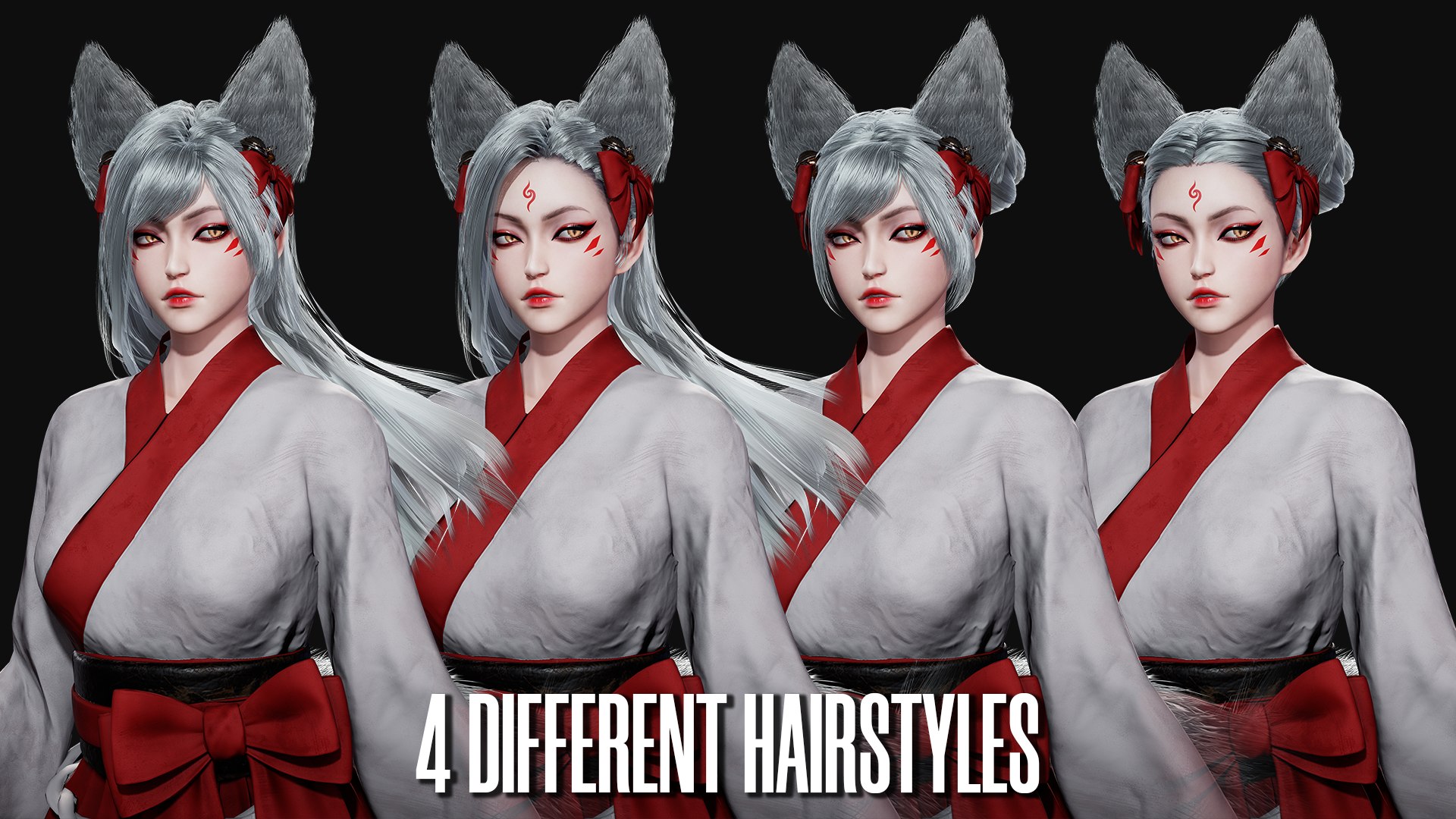 3D Kitsune - Game Ready Low-poly 3D Model - TurboSquid 2118017