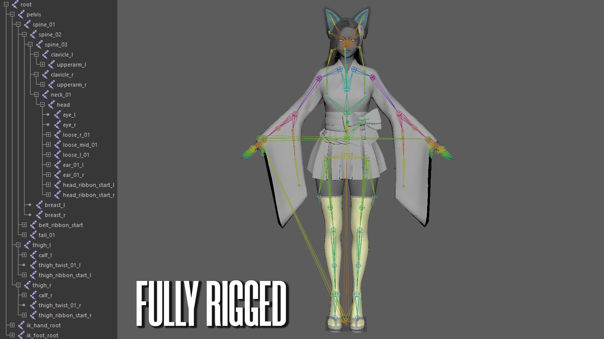 3D Kitsune - Game Ready Low-poly 3D Model - TurboSquid 2118017