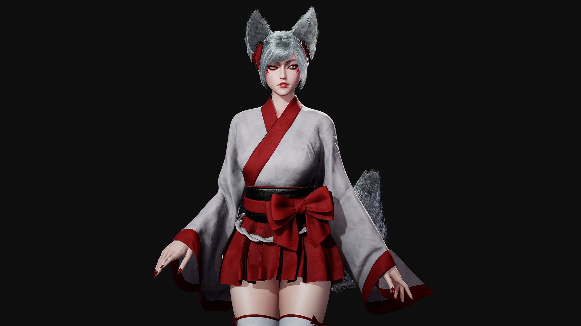 3D Kitsune - Game Ready Low-poly 3D model - TurboSquid 2118017