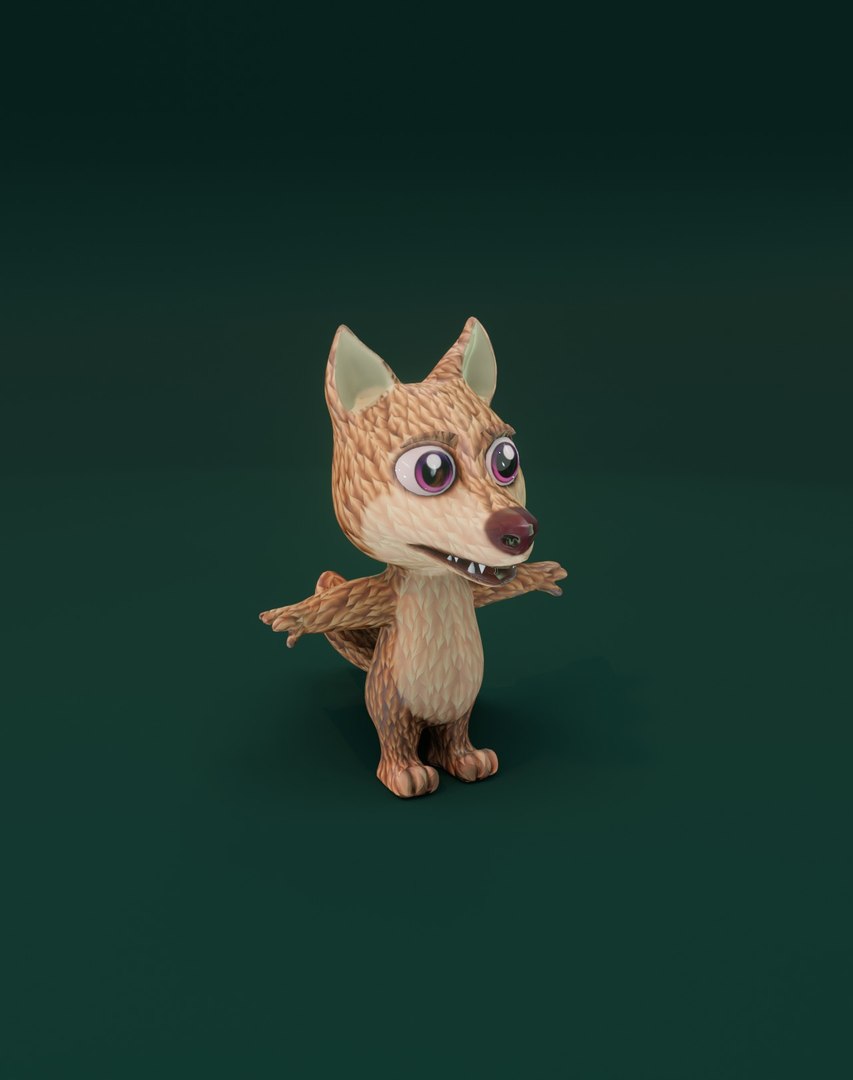 3D Cartoon Red Wolf Animated 3D Model - TurboSquid 1825151