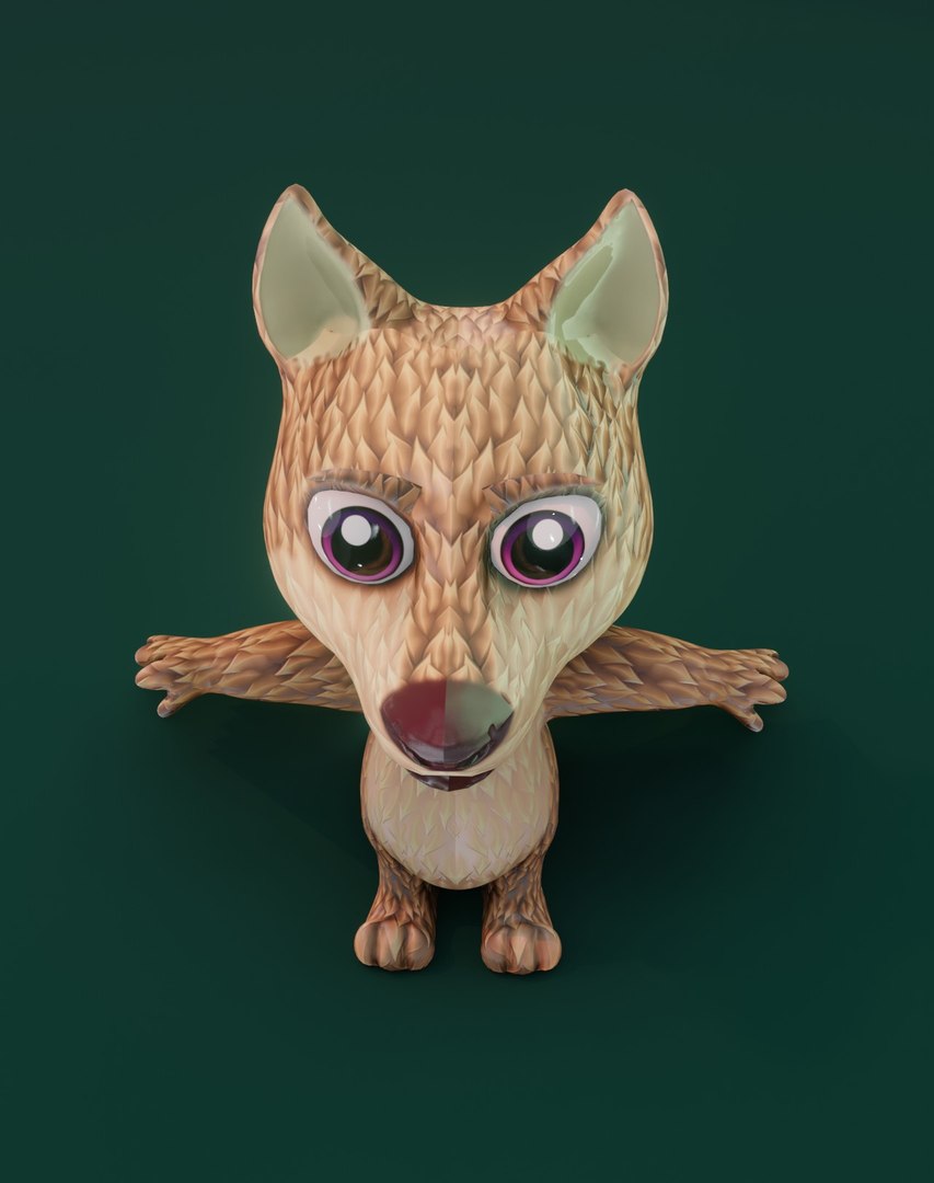 3D Cartoon Red Wolf Animated 3D Model - TurboSquid 1825151