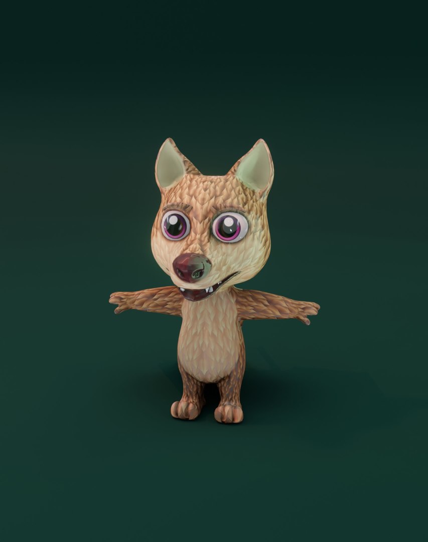 3D Cartoon Red Wolf Animated 3D Model - TurboSquid 1825151