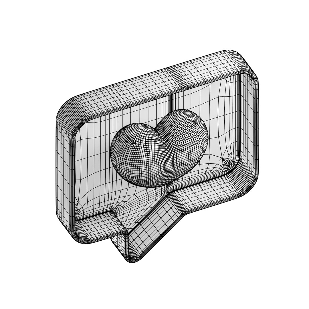 3D Heart Message Icon Model - TurboSquid 2231670