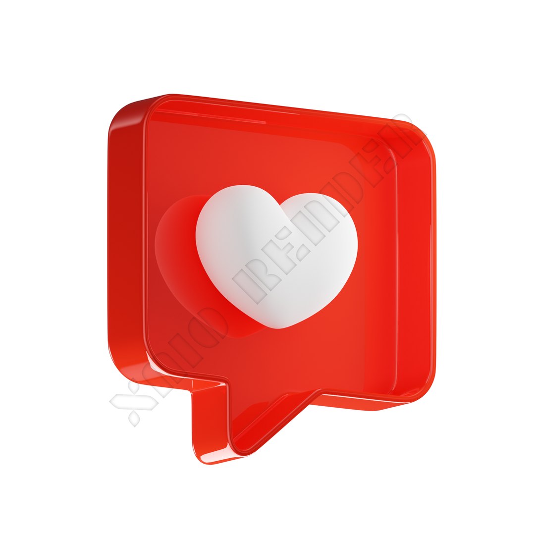 3D Heart Message Icon Model - TurboSquid 2231670