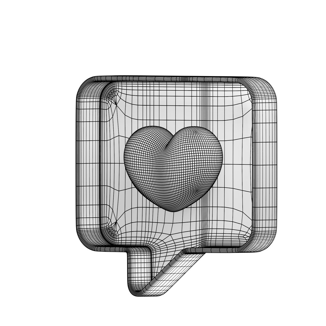 3D Heart Message Icon Model - TurboSquid 2231670