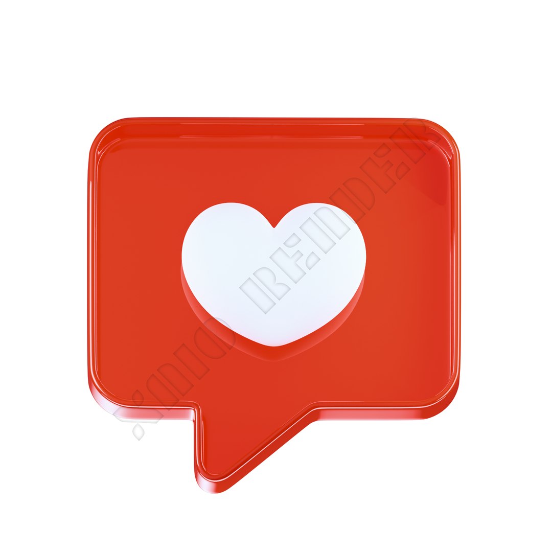 3D Heart Message Icon Model - TurboSquid 2231670