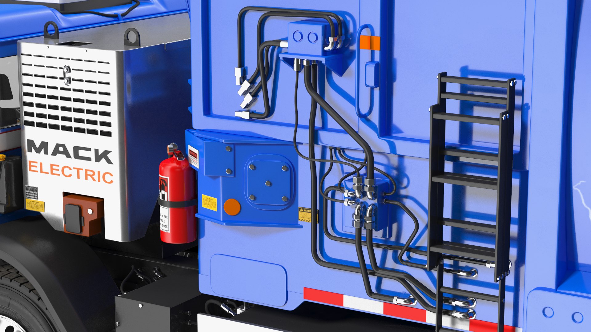 Electric Truck Mack LR Blue Rigged 3D model - TurboSquid 2161952