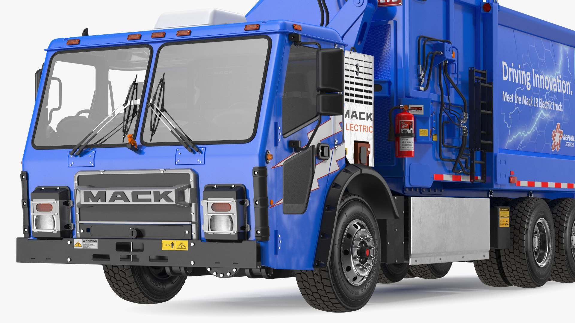 Electric Truck Mack LR Blue Rigged 3D model - TurboSquid 2161952