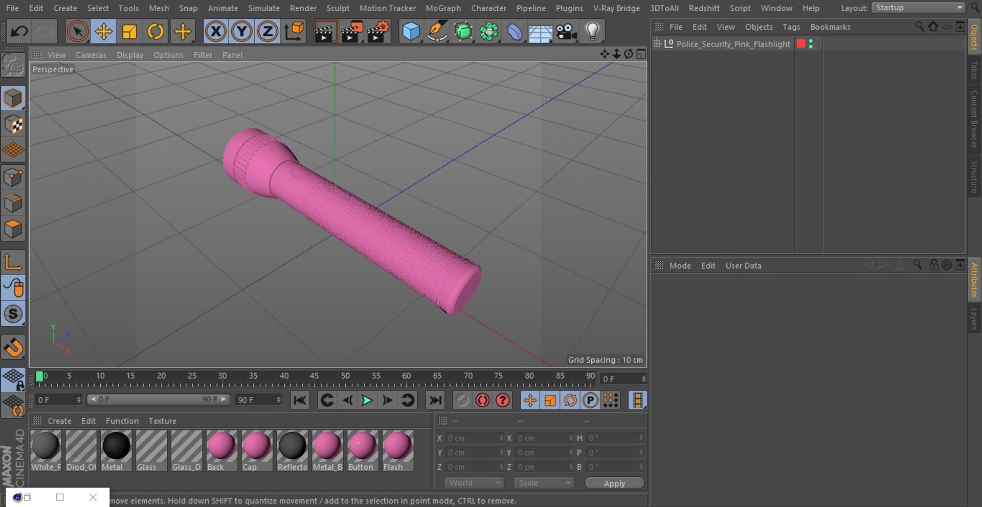 3D Police Security Pink Flashlight - TurboSquid 2157042