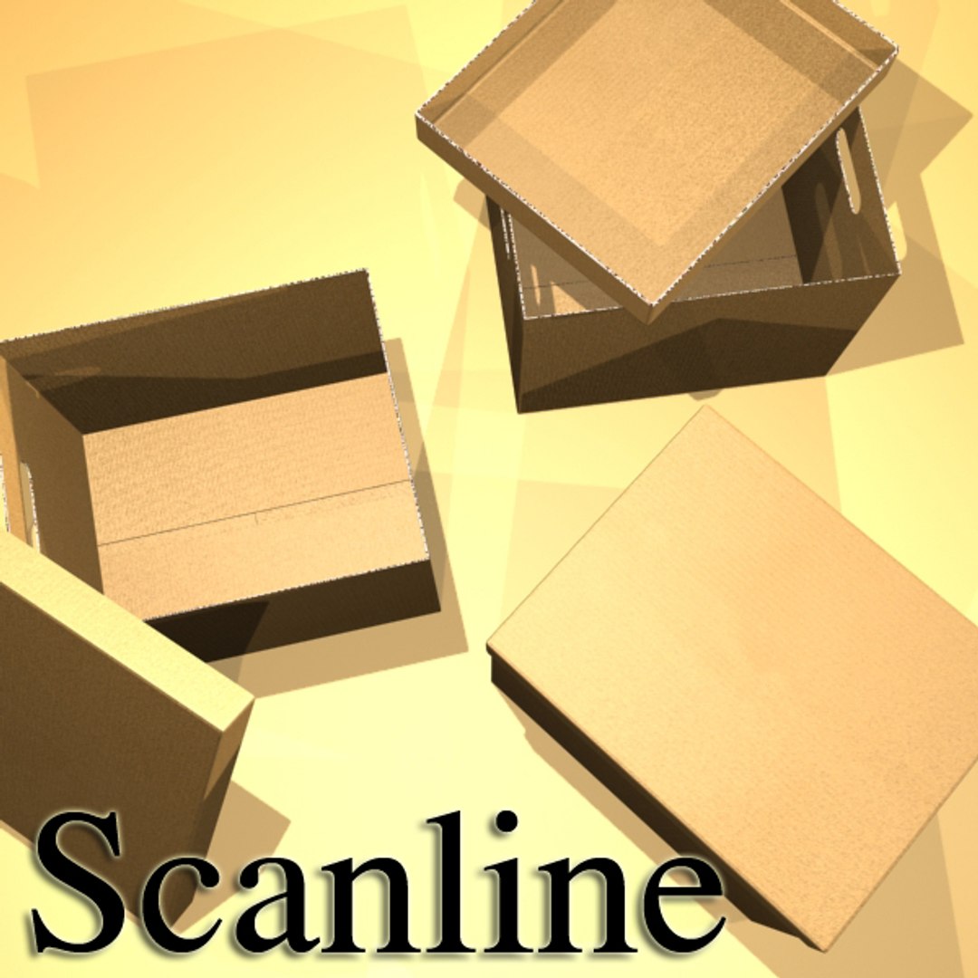 photorealistic cardboard box resolution 3ds