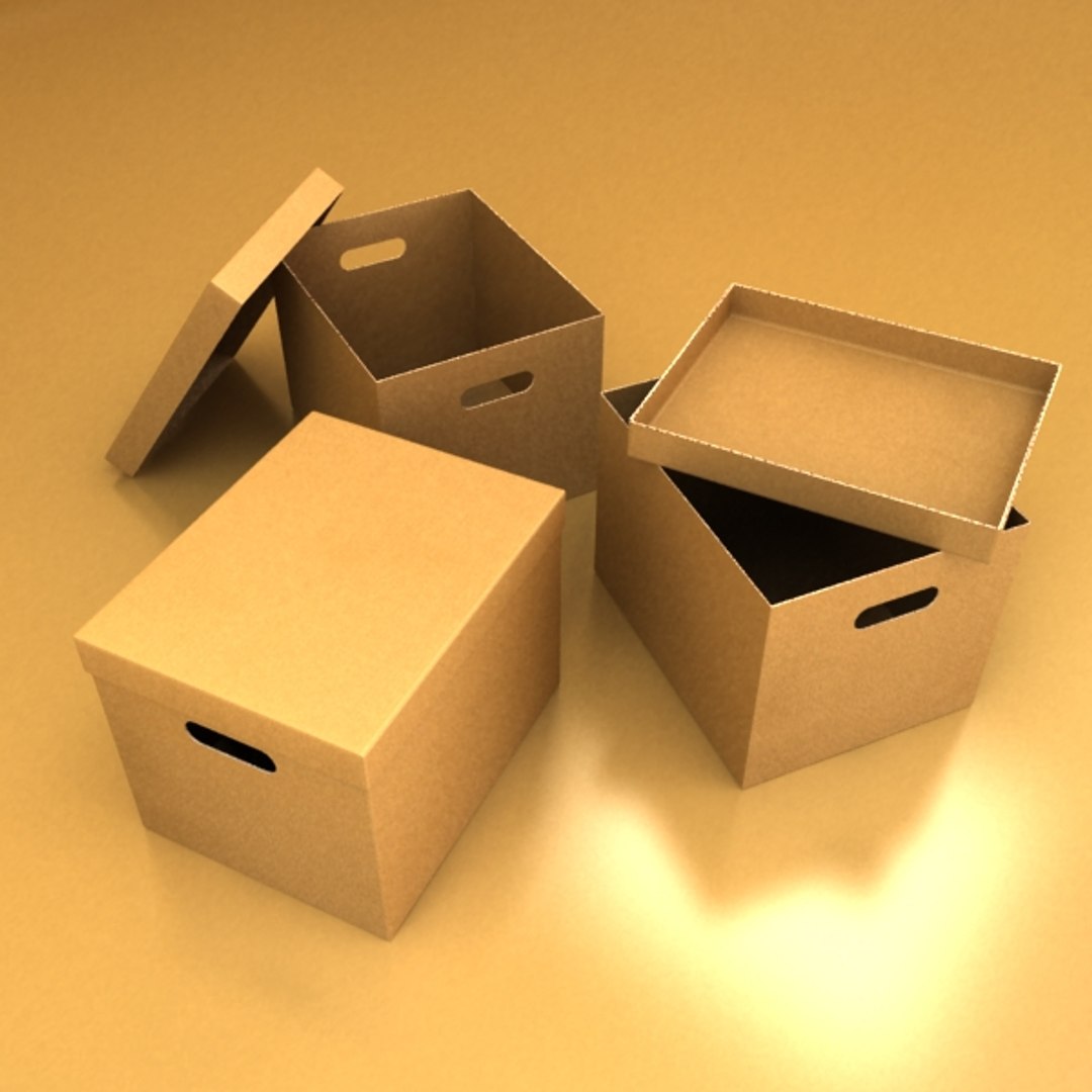 photorealistic cardboard box resolution 3ds