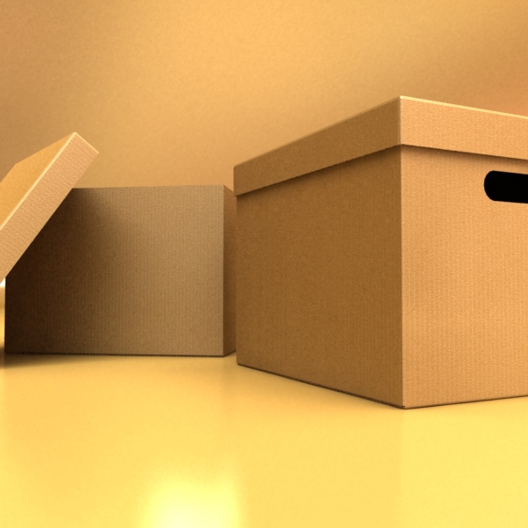 photorealistic cardboard box resolution 3ds