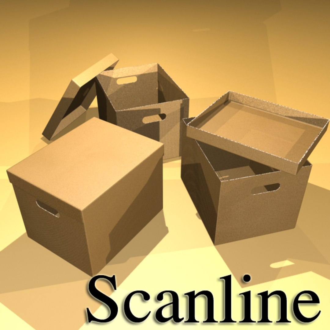 photorealistic cardboard box resolution 3ds