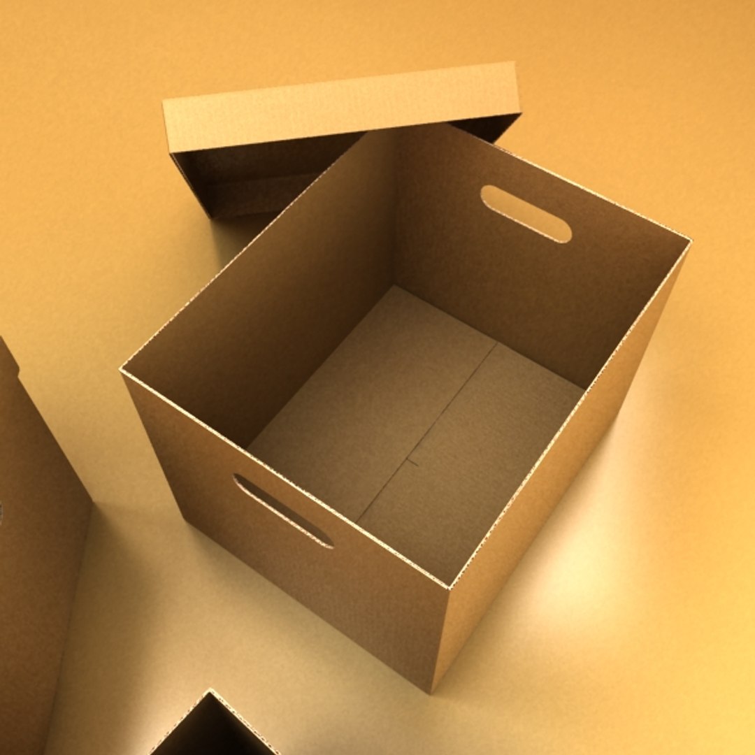 photorealistic cardboard box resolution 3ds