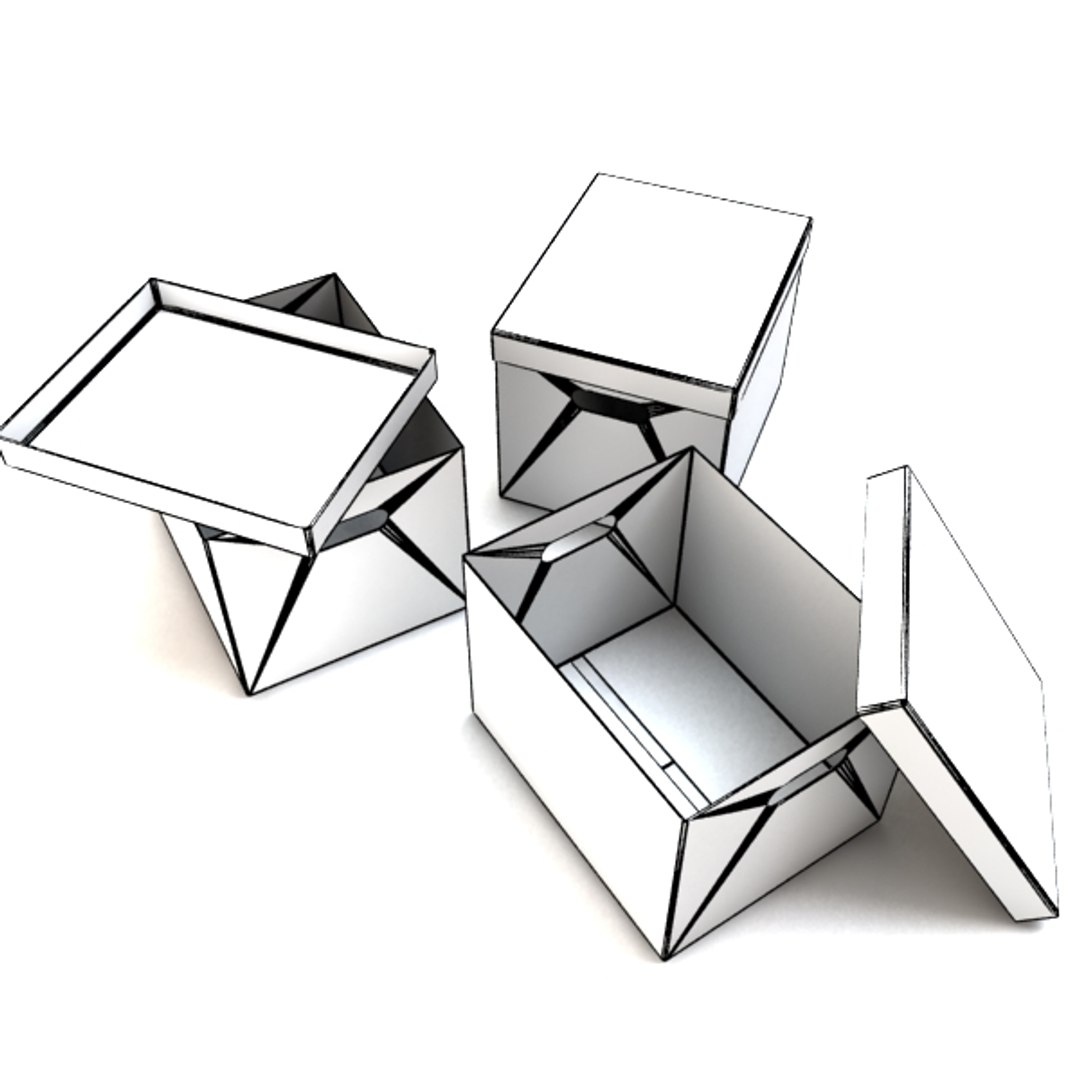 photorealistic cardboard box resolution 3ds
