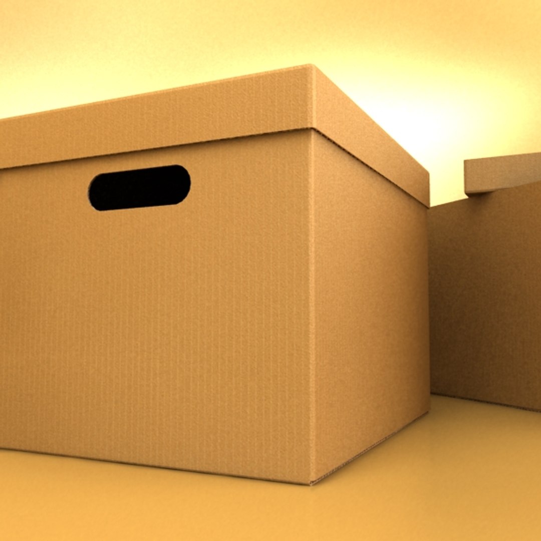 photorealistic cardboard box resolution 3ds