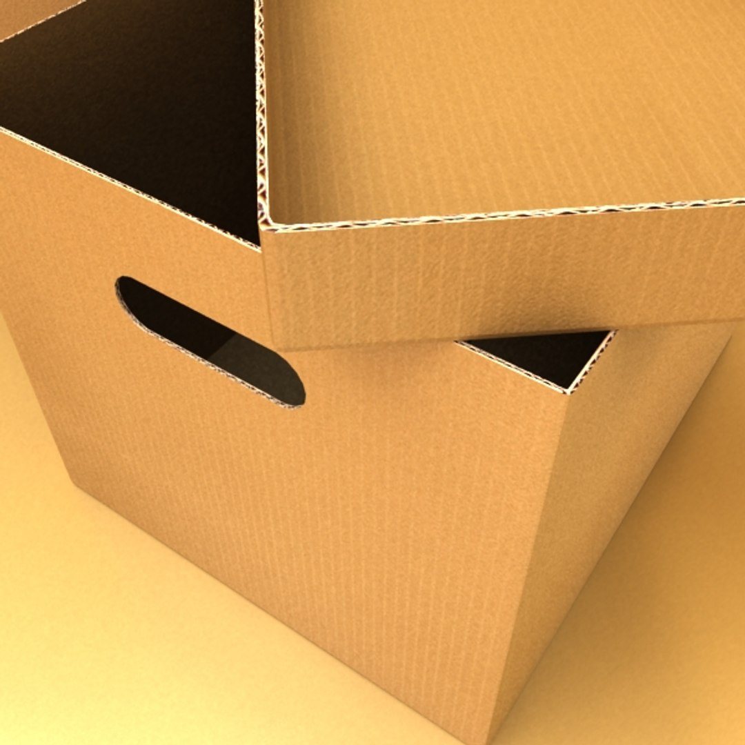 photorealistic cardboard box resolution 3ds