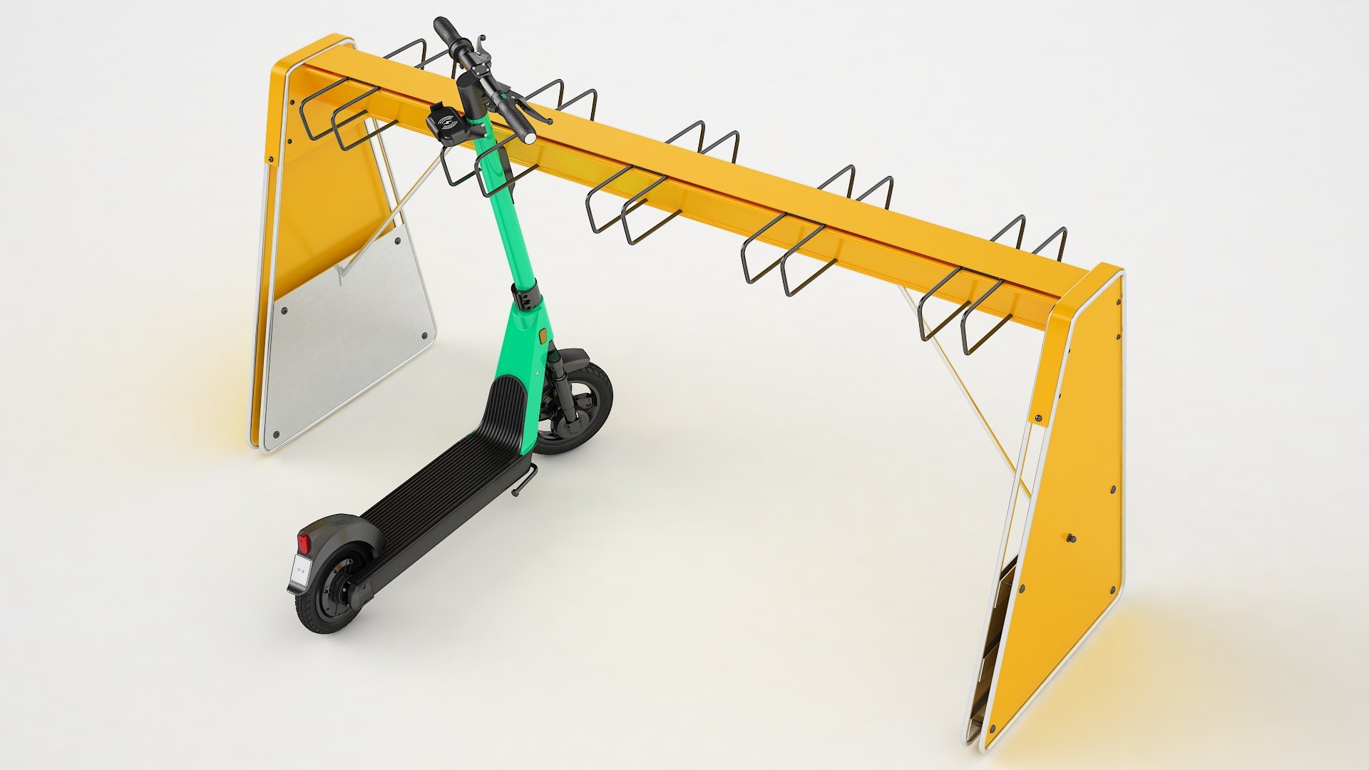 3D model Scooter Parking Rack with Electric Scooter 04 - TurboSquid 2028151