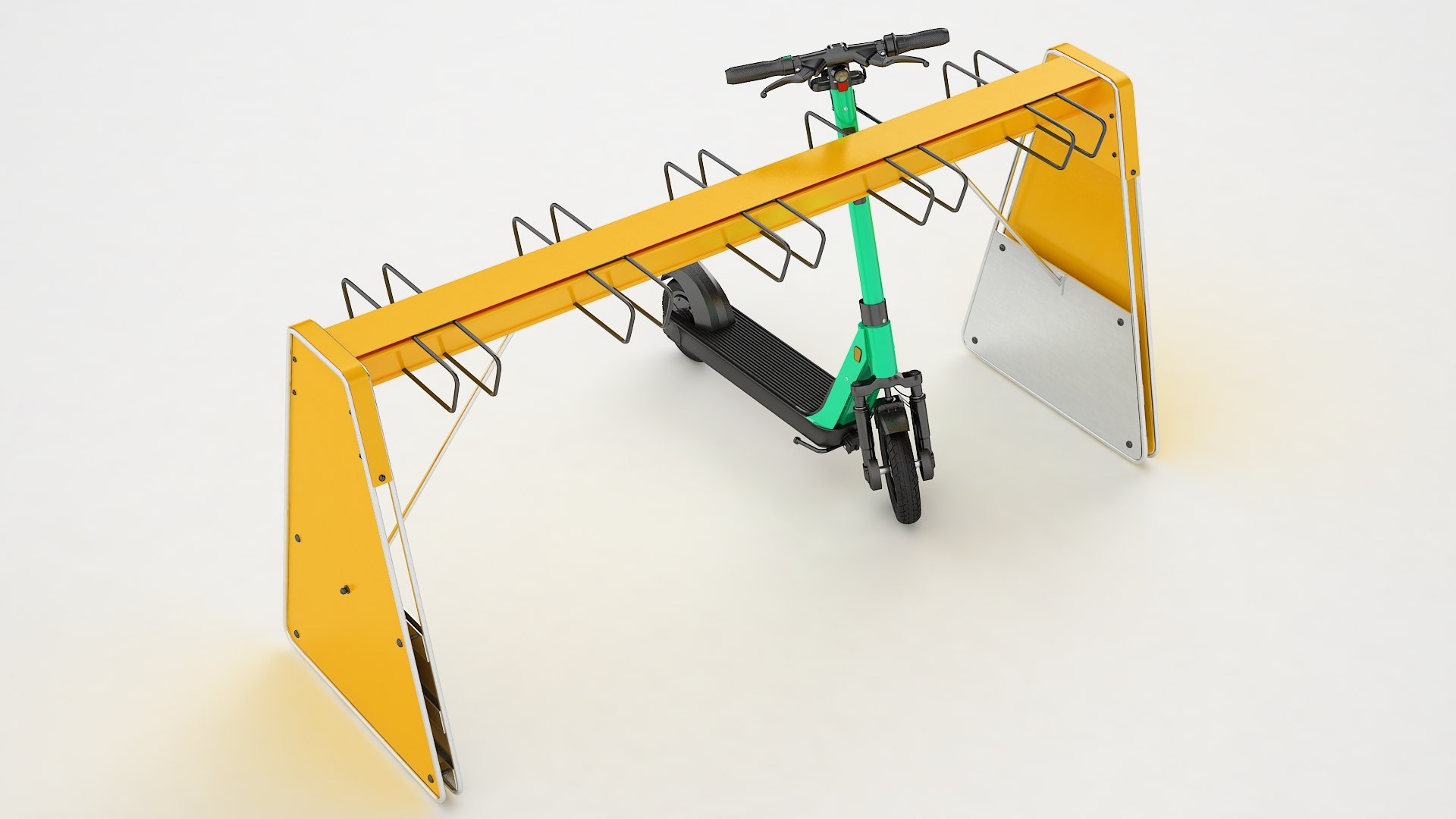 3D model Scooter Parking Rack with Electric Scooter 04 - TurboSquid 2028151