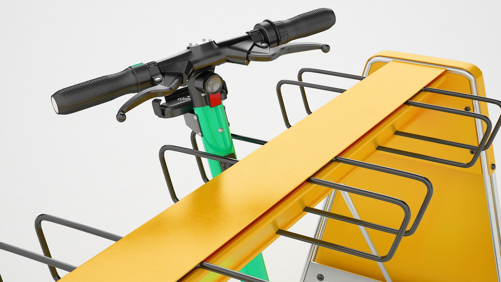 3D model Scooter Parking Rack with Electric Scooter 04 - TurboSquid 2028151