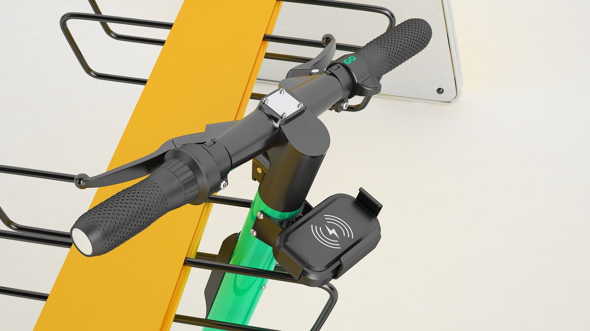 3D model Scooter Parking Rack with Electric Scooter 04 - TurboSquid 2028151