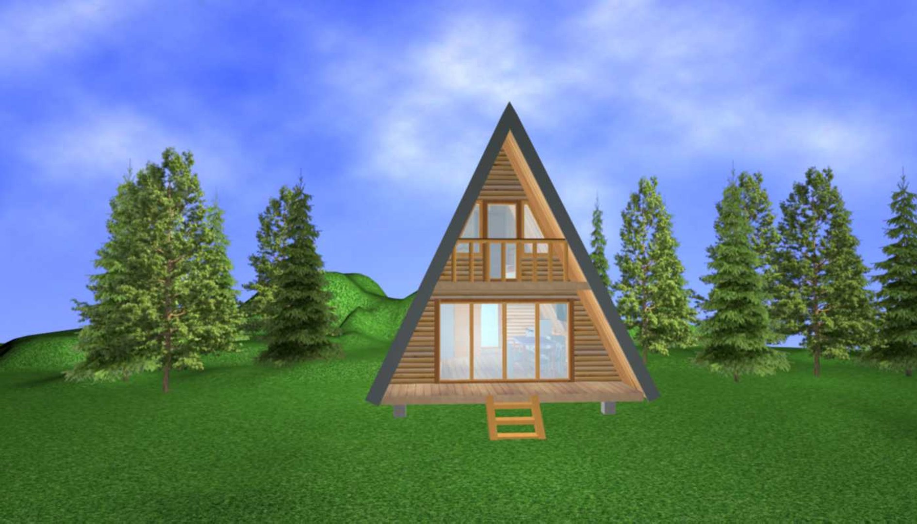 Triangular Mountain House 3D Model - TurboSquid 1882658