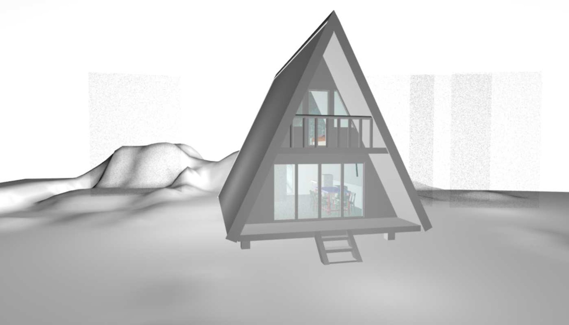 Triangular Mountain House 3D Model - TurboSquid 1882658