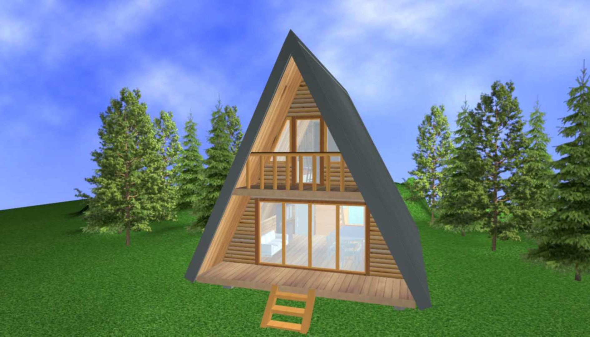 Triangular Mountain House 3D Model - TurboSquid 1882658