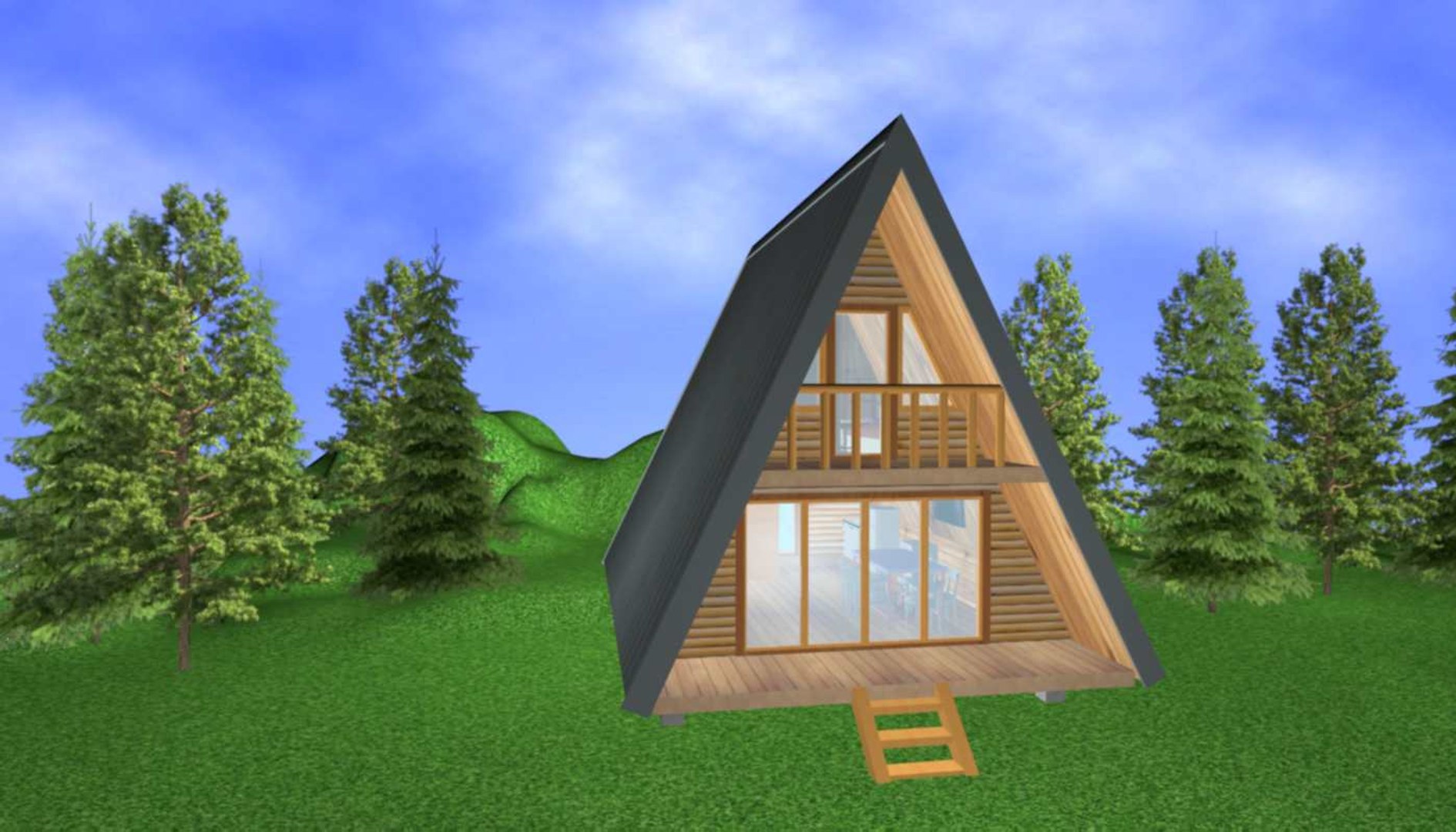 Triangular Mountain House 3D Model - TurboSquid 1882658